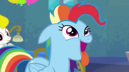 Rainbow Dash Excited Sticking Out Tongue GIF | GIFDB.com