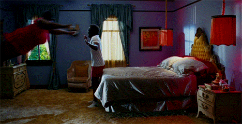Rasputia Jumping Over Norbit In Bed GIF | GIFDB.com