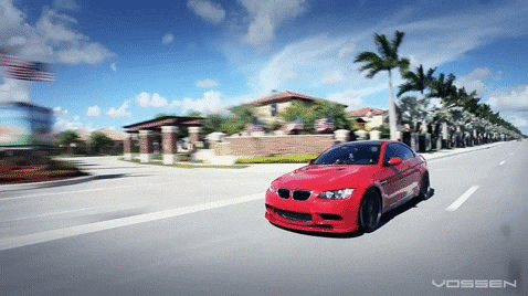 Red Bmw Car In Road GIF | GIFDB.com