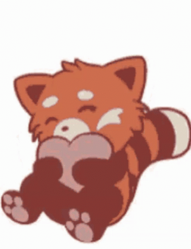 Red Panda Hugging Heart Animation GIF | GIFDB.com