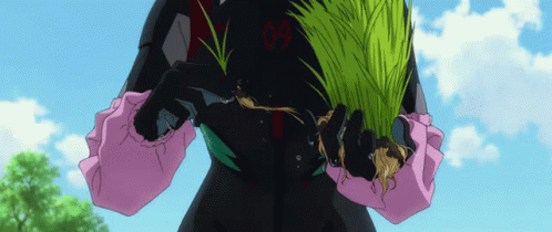 Rei Ayanami Planting Rice GIF | GIFDB.com