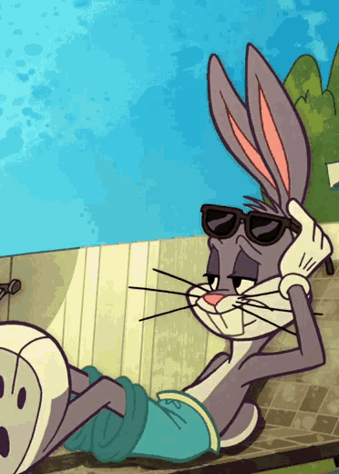 Relaxing Bugs Bunny Deal With It GIF | GIFDB.com