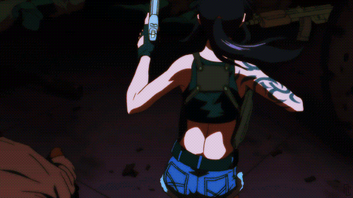 Revy Fired Up Shooting Black Lagoon GIF | GIFDB.com