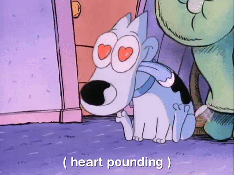 Rockos Dog Awooga Heart Pounding GIF | GIFDB.com