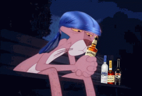 Sad Pink Panther Drunk GIF | GIFDB.com