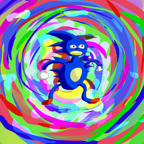 Sanic With Colorful Spiral Background GIF | GIFDB.com