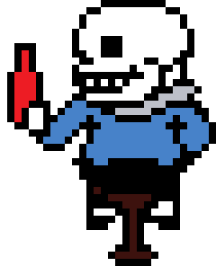 Sans From Undertale Drinking From Bottle GIF | GIFDB.com