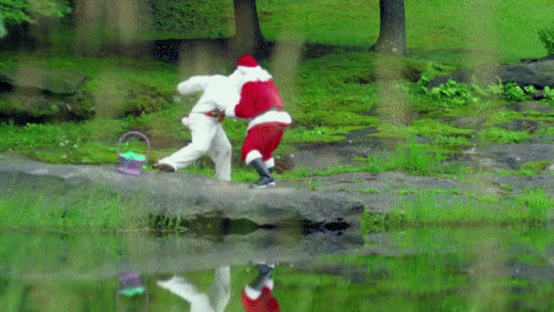 Santa Claus Lake Fight GIF | GIFDB.com