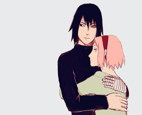 Sasusaku Sasuke Sakura Hug Forehead Kiss GIF | GIFDB.com