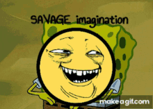 Savage Spongebob Rainbow Imagination Hands GIF | GIFDB.com