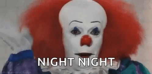 Scary Clown Good Night Wave GIF | GIFDB.com