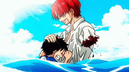 Shanks Lost Arm One Piece Luffy Crying GIF | GIFDB.com