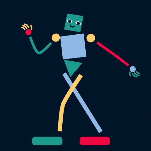 Shapes Robot Happy Walking GIF | GIFDB.com