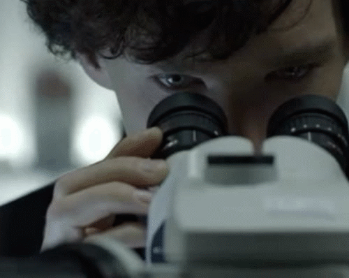 Sherlock Holmes Looking At Microscope GIF | GIFDB.com