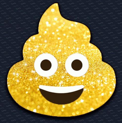 Shimmering And Glittering Gold Poop Emoji GIF | GIFDB.com