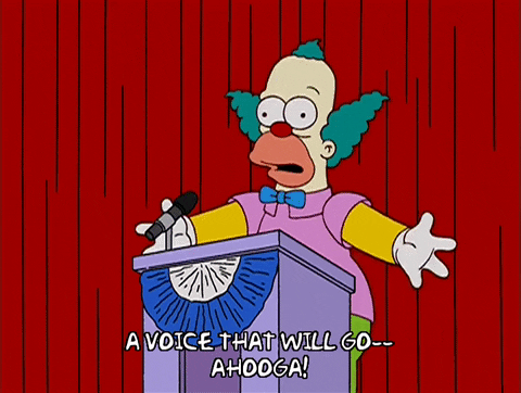 Simpsons Clown Awooga Interview GIF | GIFDB.com