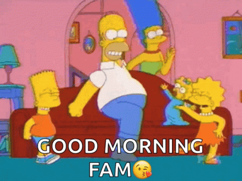 Simpsons Dancing Good Morning Family GIF | GIFDB.com