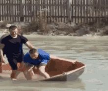 Sinking Boat Funny Men Salute Defeat GIF | GIFDB.com