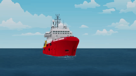 Sinking Boat Red Ship Cruising Cartoon GIF | GIFDB.com