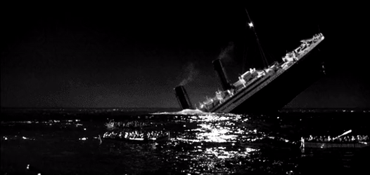 Sinking Boat Titanic Ship Movie Black And White Gif Gifdb