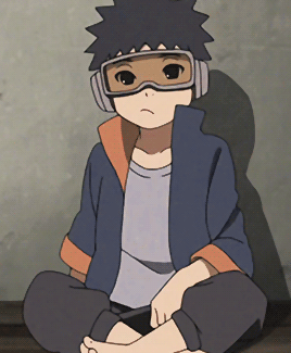 Sitting And Grinning Young Obito Uchiha GIF | GIFDB.com