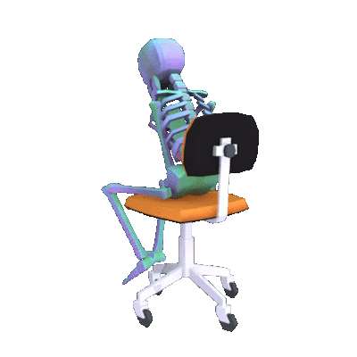 Skeleton Waiting On Office Chair GIF | GIFDB.com
