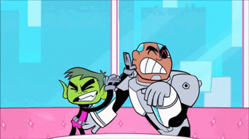 Slap Fight Teen Titans GIF | GIFDB.com