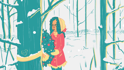 Snow Falling Christmas Art GIF | GIFDB.com