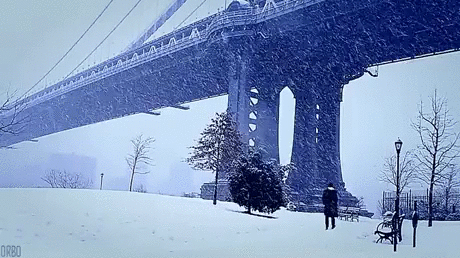 Snowing Heavily Under Bridge GIF | GIFDB.com