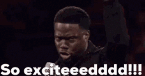 So Excited Kevin Hart Frown Face GIF | GIFDB.com