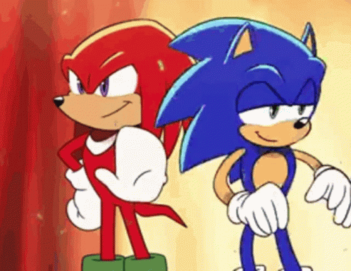 Sonic Taps Knuckles The Echidna GIF | GIFDB.com