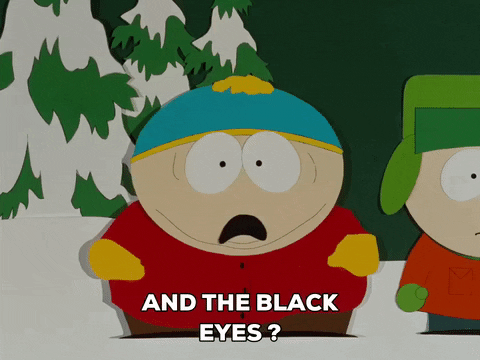 South Park Eric Cartman Scared Black Eye GIF | GIFDB.com