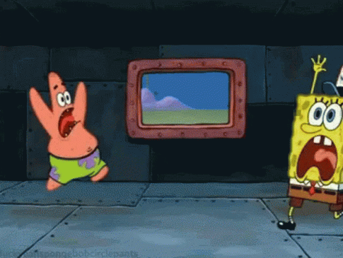 Spongebob And Patrick Freaking Out GIF | GIFDB.com