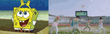 Spongebob Rainbow Hands Dance Party GIF | GIFDB.com