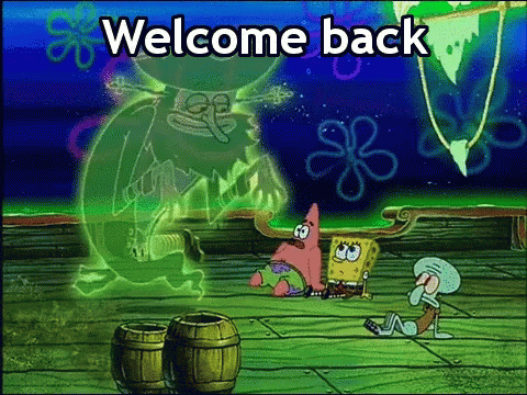 Spongebob The Flying Dutchman Welcome Back GIF | GIFDB.com