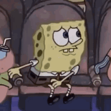 Spongebob Waiting Inside Cinema GIF | GIFDB.com
