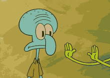 Squidward Stare Spongebob Rainbow Hands Magic GIF | GIFDB.com