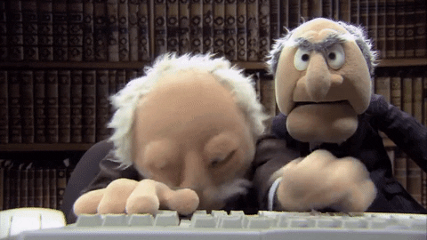 Statler And Waldorf Typing On Keyboard GIF | GIFDB.com
