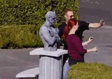 Statue Scary Surprise Prank Funny Reaction GIF | GIFDB.com