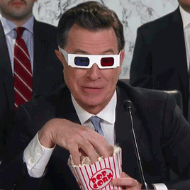 Stephen Colbert Weird Way To Eat Popcorn Meme GIF | GIFDB.com
