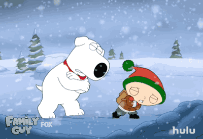 Stewie Griffin And Brian Snow Windy GIF | GIFDB.com