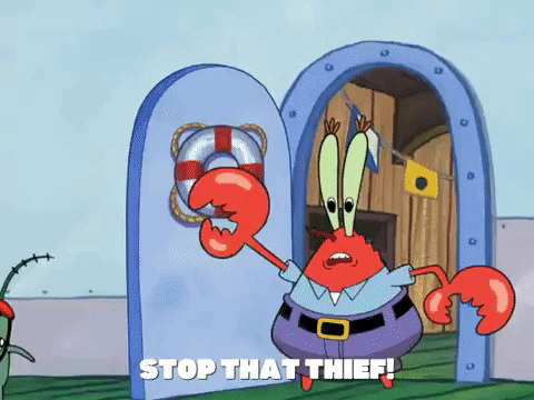 Stop Thief Mr. Krabs GIF | GIFDB.com