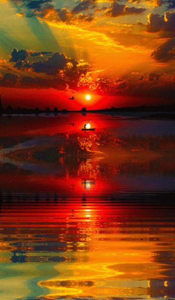 Sunset Reflection Art GIF | GIFDB.com