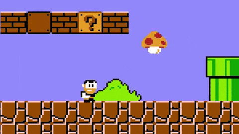 Super Mario Mushroom Points Instant Grow GIF | GIFDB.com