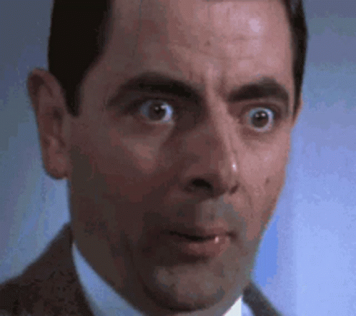 Surprise Shocked Mr. Bean Wide Eyes GIF | GIFDB.com