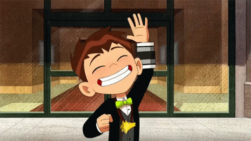 Sweet Young Ben 10 Waving Cheerfully GIF | GIFDB.com