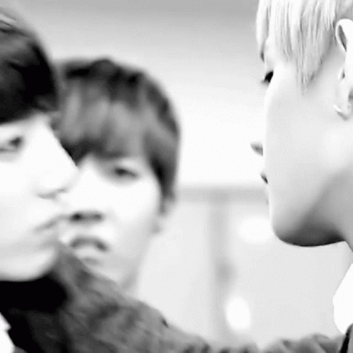 Taekook Almost Kiss GIF | GIFDB.com