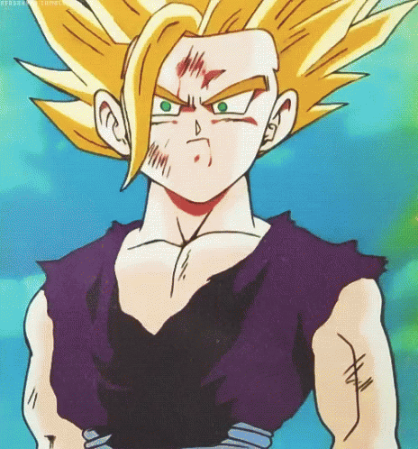Teen Gohan Angry Look GIF | GIFDB.com