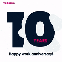 Ten Years Work Anniversary Confetti Design GIF | GIFDB.com
