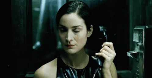 The Matrix Trinity Telephone GIF | GIFDB.com